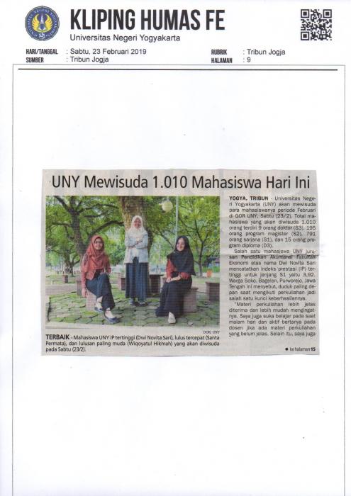 UNY Mewisuda 1.010 Mahasiswa Hari Ini | Fakultas Ekonomi dan Bisnis UNY Mewisuda 1.010 Mahasiswa Hari Ini | Fakultas Ekonomi dan Bisnis