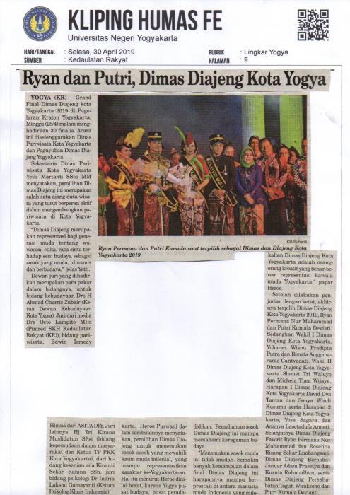 Ryan dan Putri, Dimas Diajeng Kota Yogya | Fakultas Ekonomi dan Bisnis